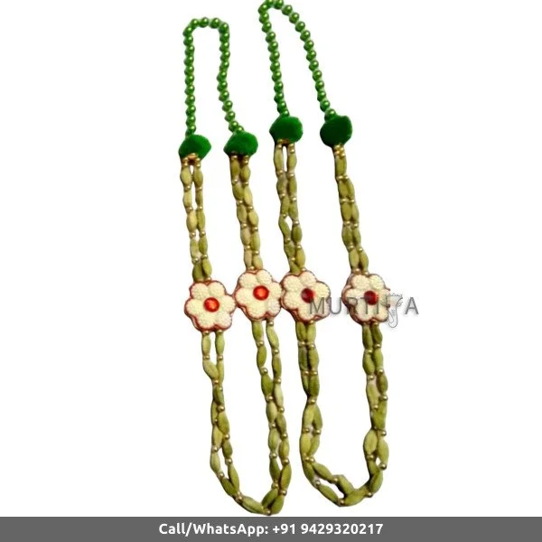 Welcome Guest Mala-Original Cardamom with green bead and red and white ...