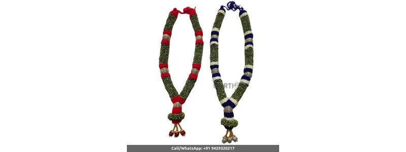South Indian Wedding Garland-Green Cardamom in red or blue color string ...