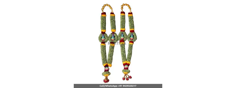 Wedding Mala-Green Gold Cardamom Garland with marigold decoration ...